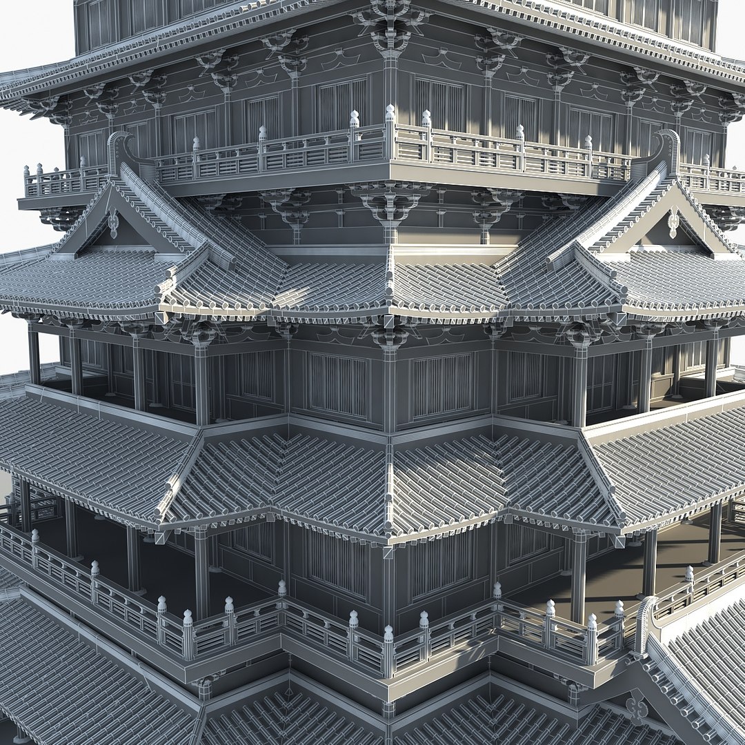 Chinese Ancient City Tower 3 3D Model - TurboSquid 1807124