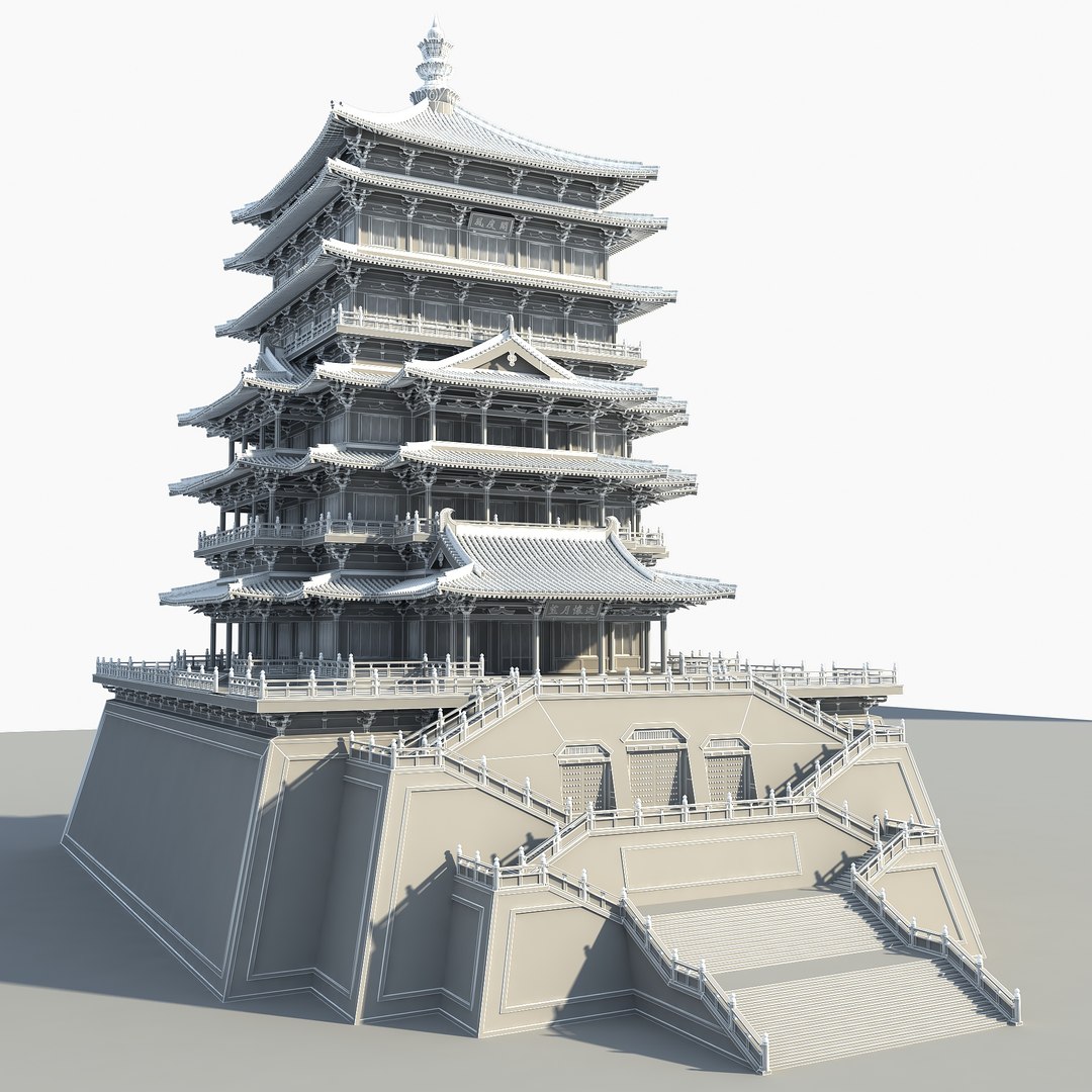 Chinese Ancient City Tower 3 3D Model - TurboSquid 1807124