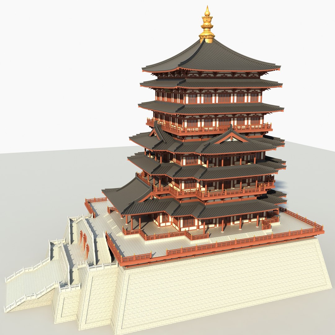 Chinese Ancient City Tower 3 3D Model - TurboSquid 1807124