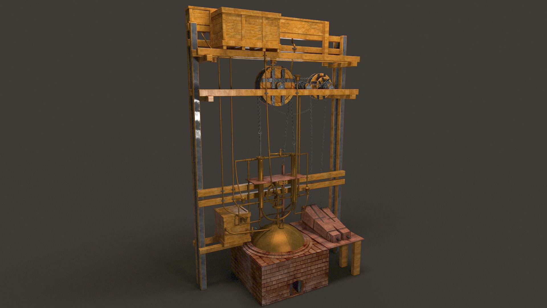 Ivan Polzunov Steam Engine 3D Model - TurboSquid 1243898