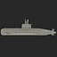 German Submarine Type 209 3d Model