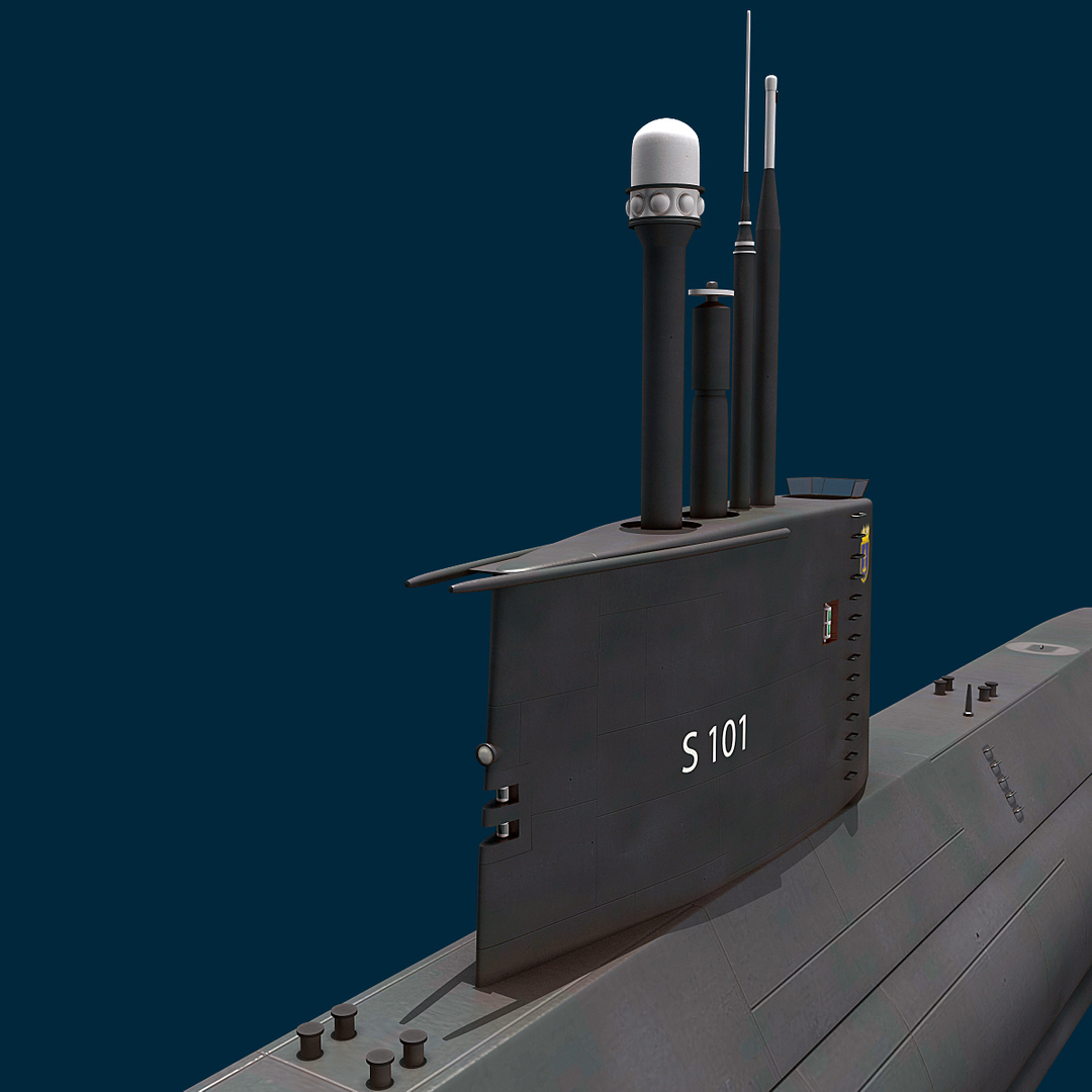 german submarine type 209 3d model