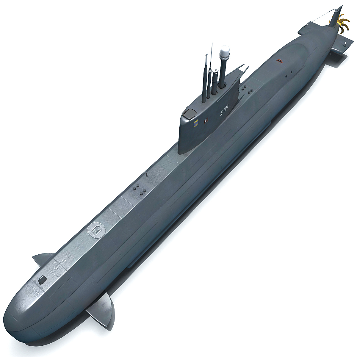 german submarine type 209 3d model