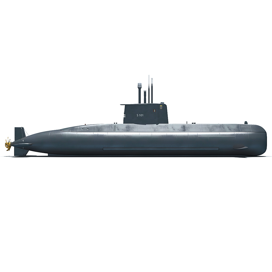 german submarine type 209 3d model