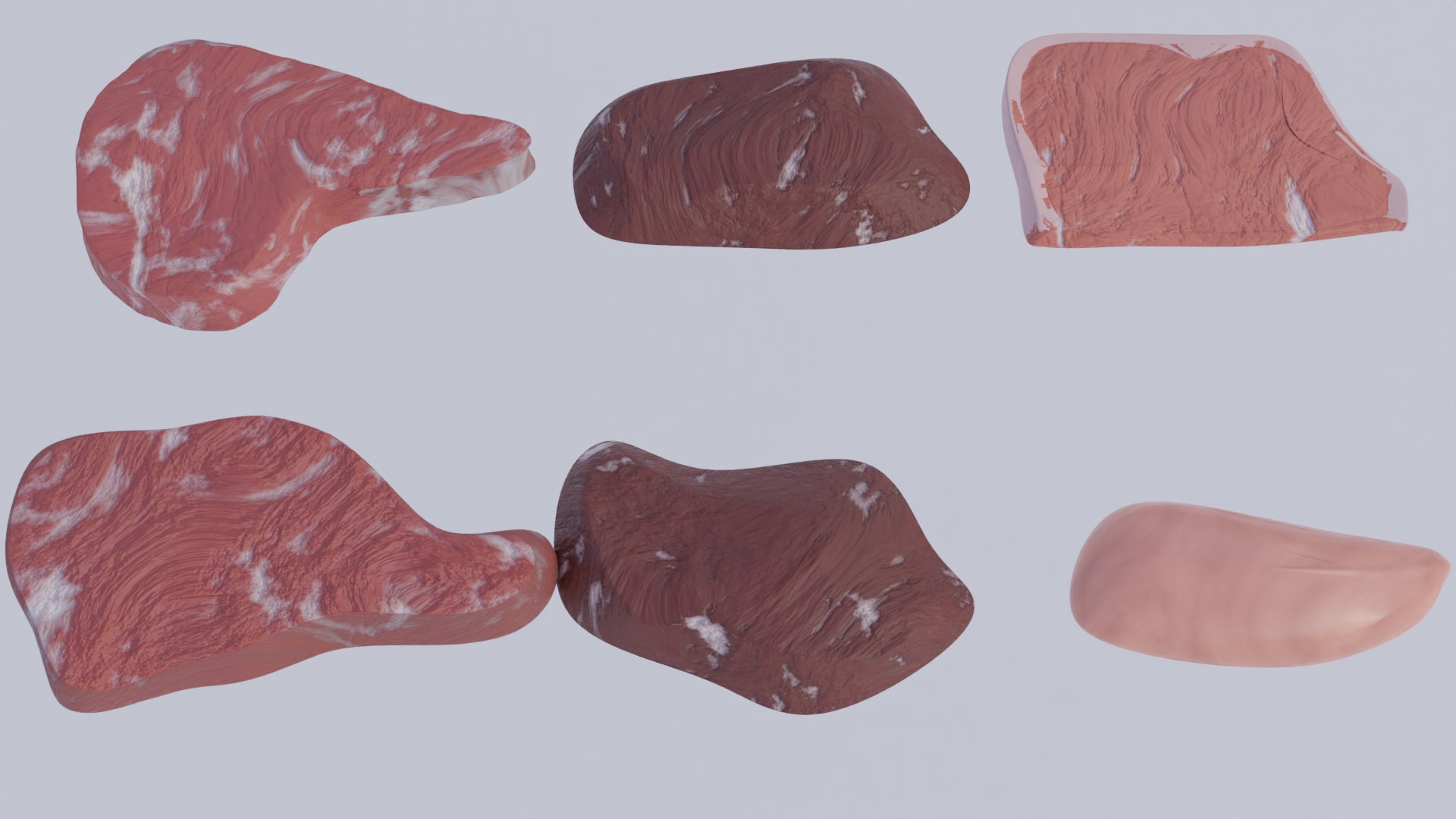 3D Raw And Cooked Meat - TurboSquid 1920602