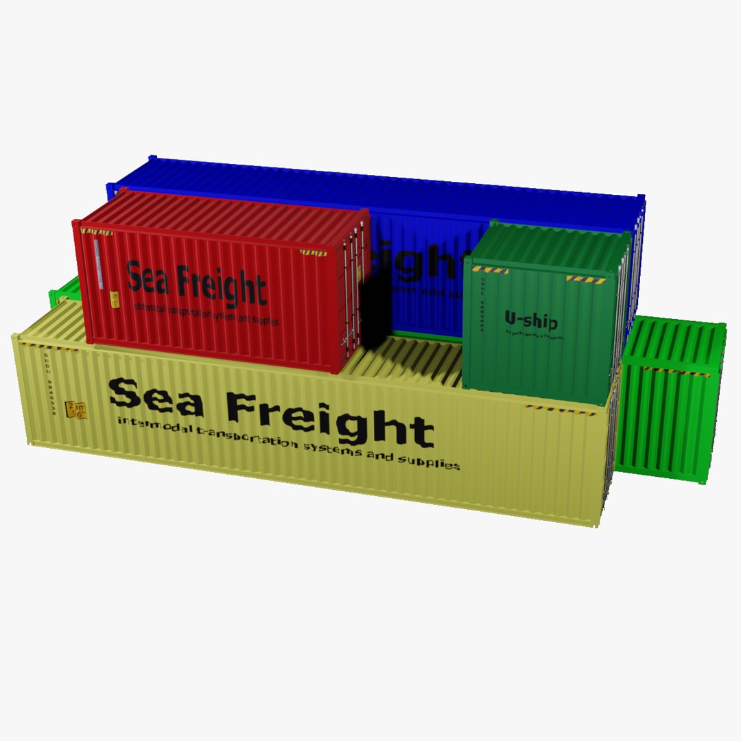 3D High Cube Shipping Containers 10 20 40 45 53 Foot - TurboSquid 1799670