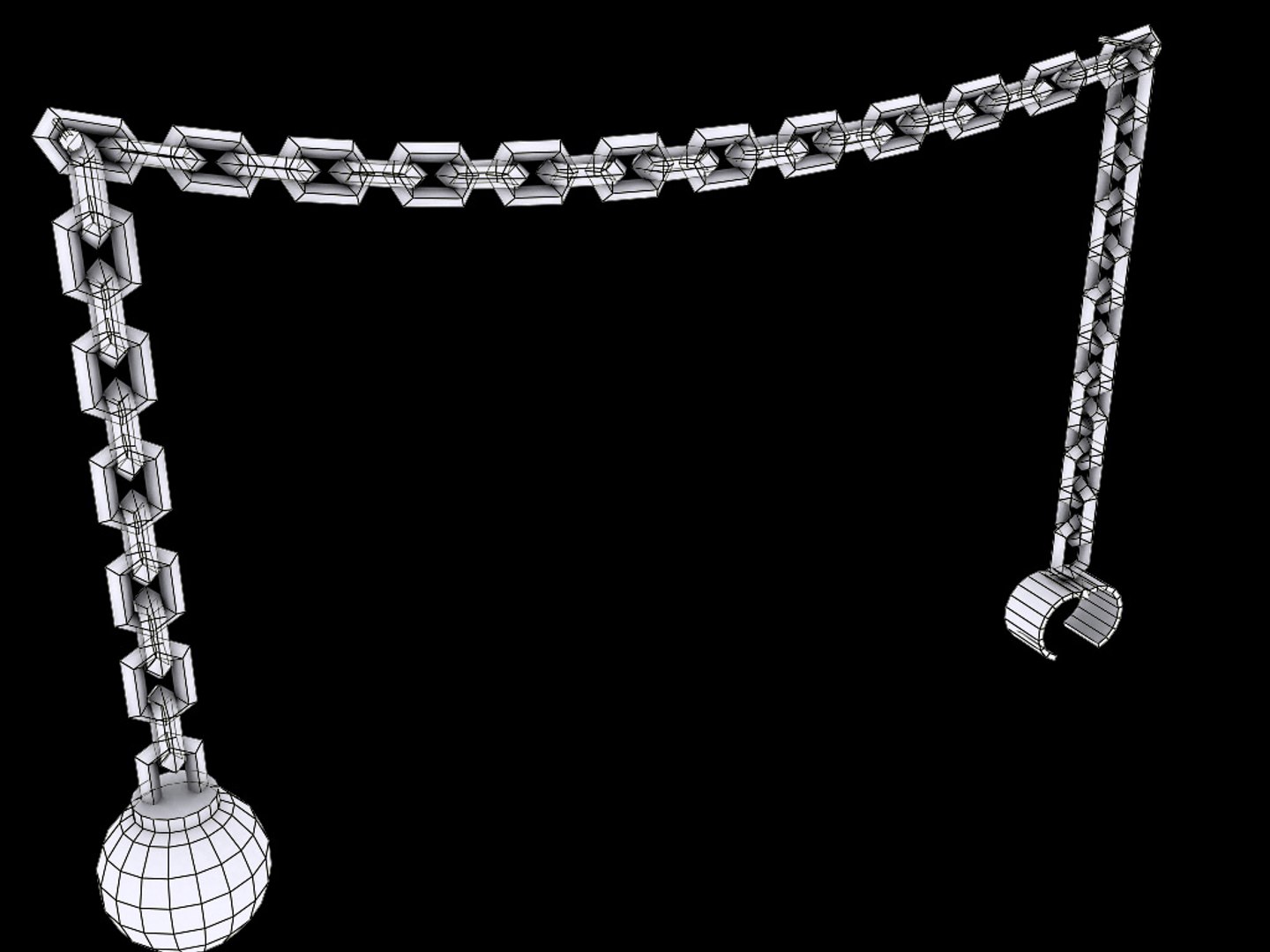 3d Model Iron Ball Chain
