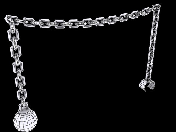 3d model iron ball chain