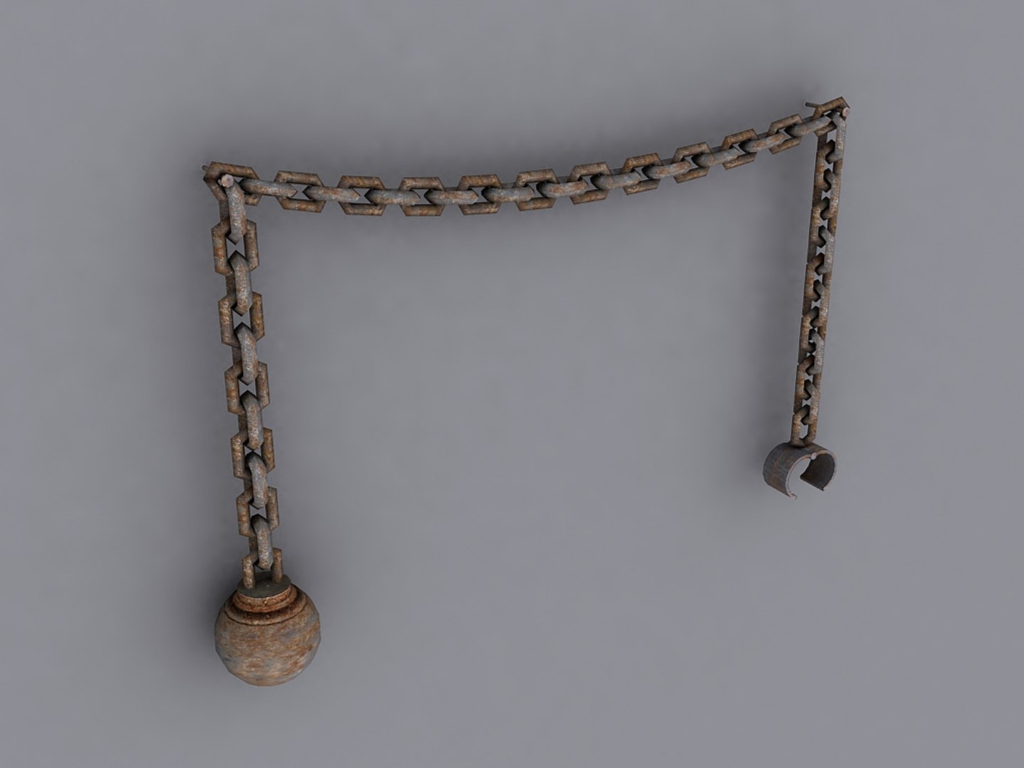 3d Model Iron Ball Chain