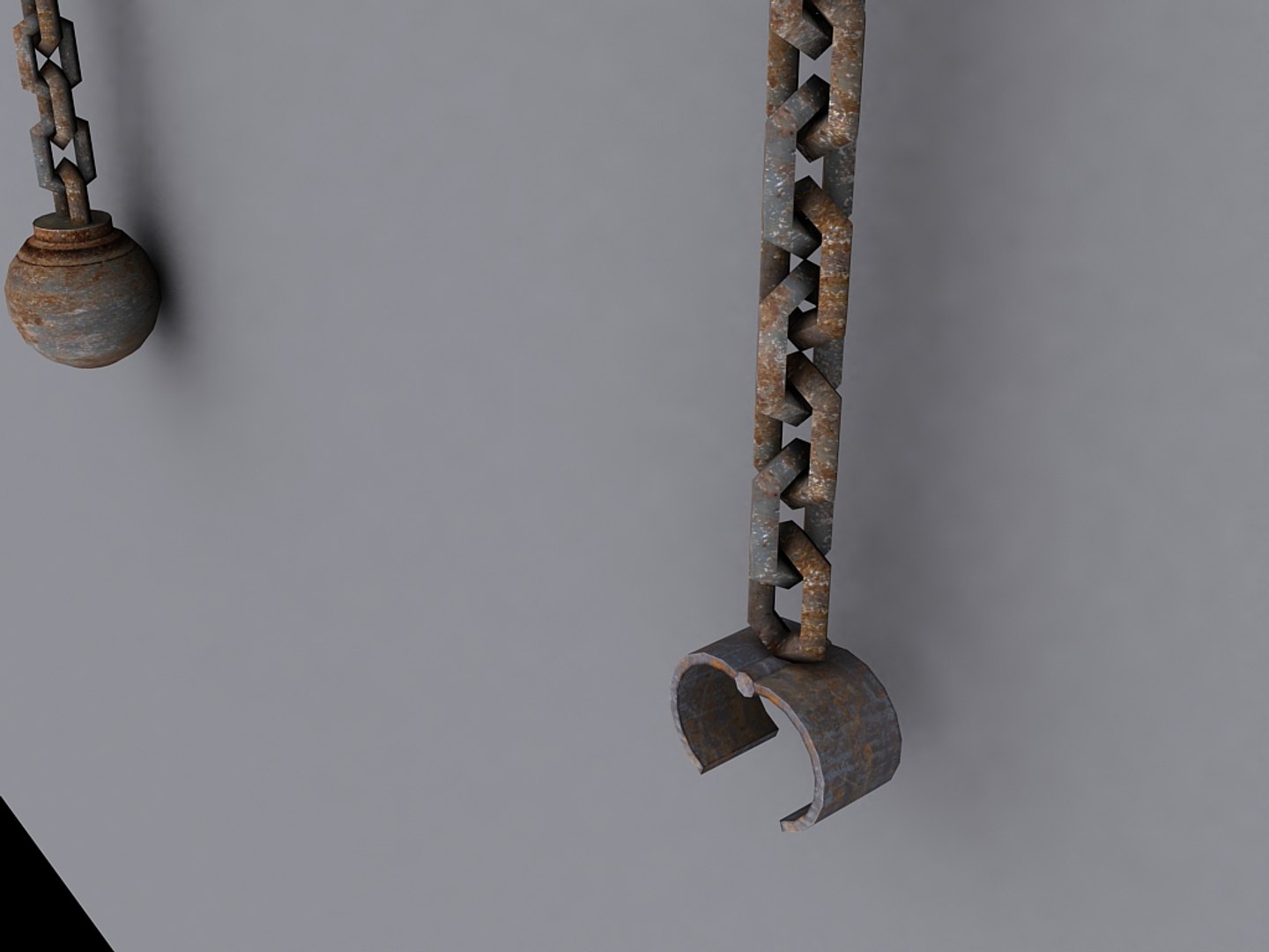 3d Model Iron Ball Chain