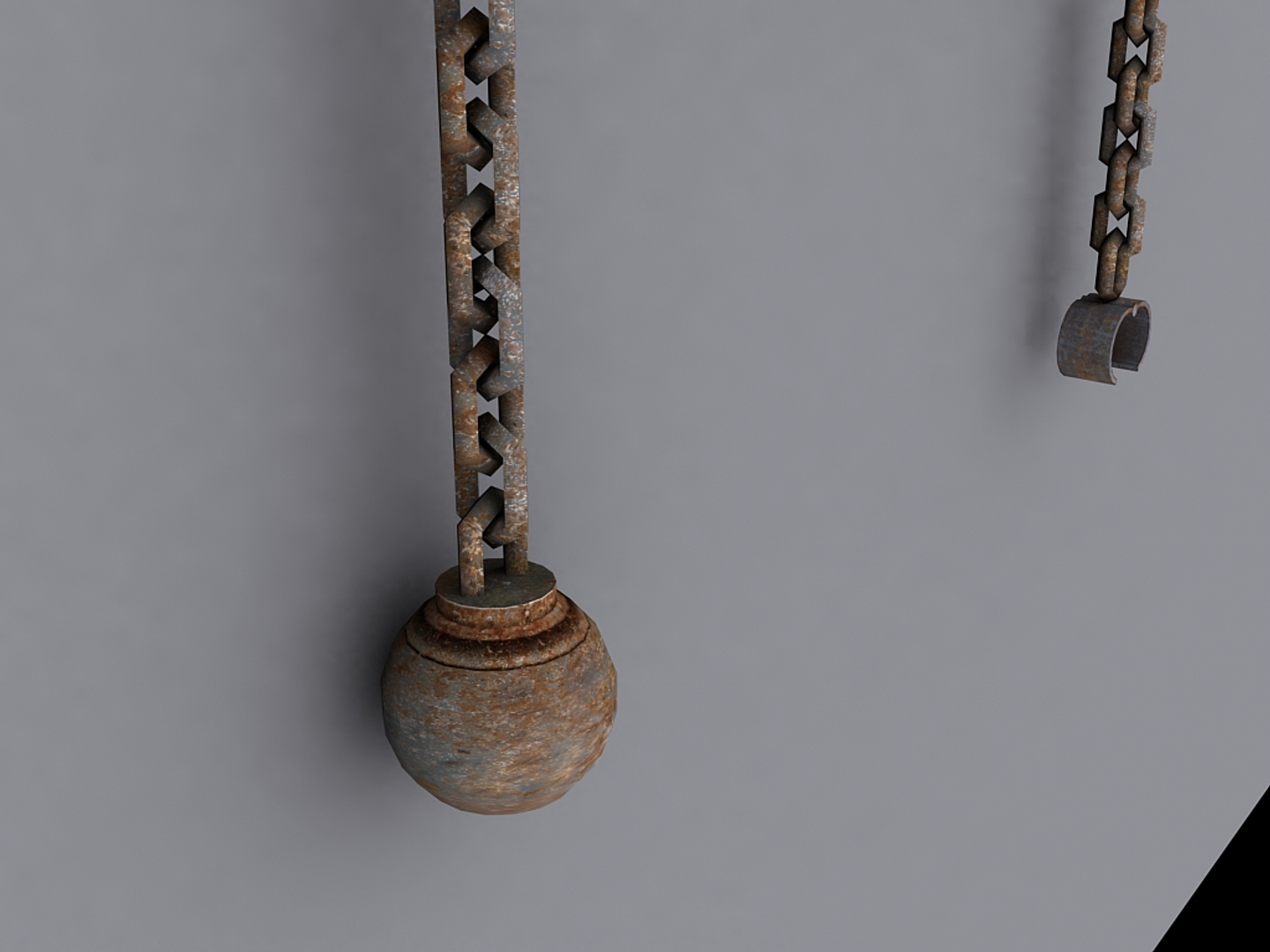 3d model iron ball chain