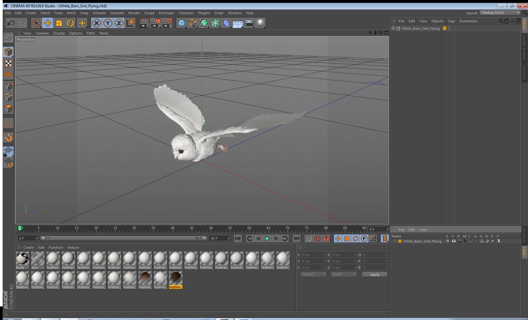 White barn owl flying bird model - TurboSquid 1434859