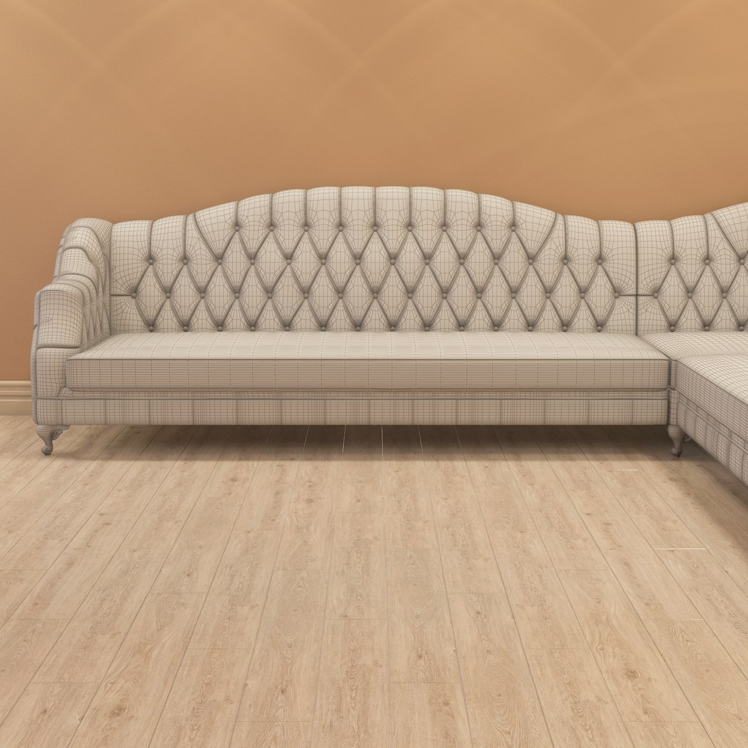 3D Model Chesterfield Corner Sofa 001 - TurboSquid 2395751