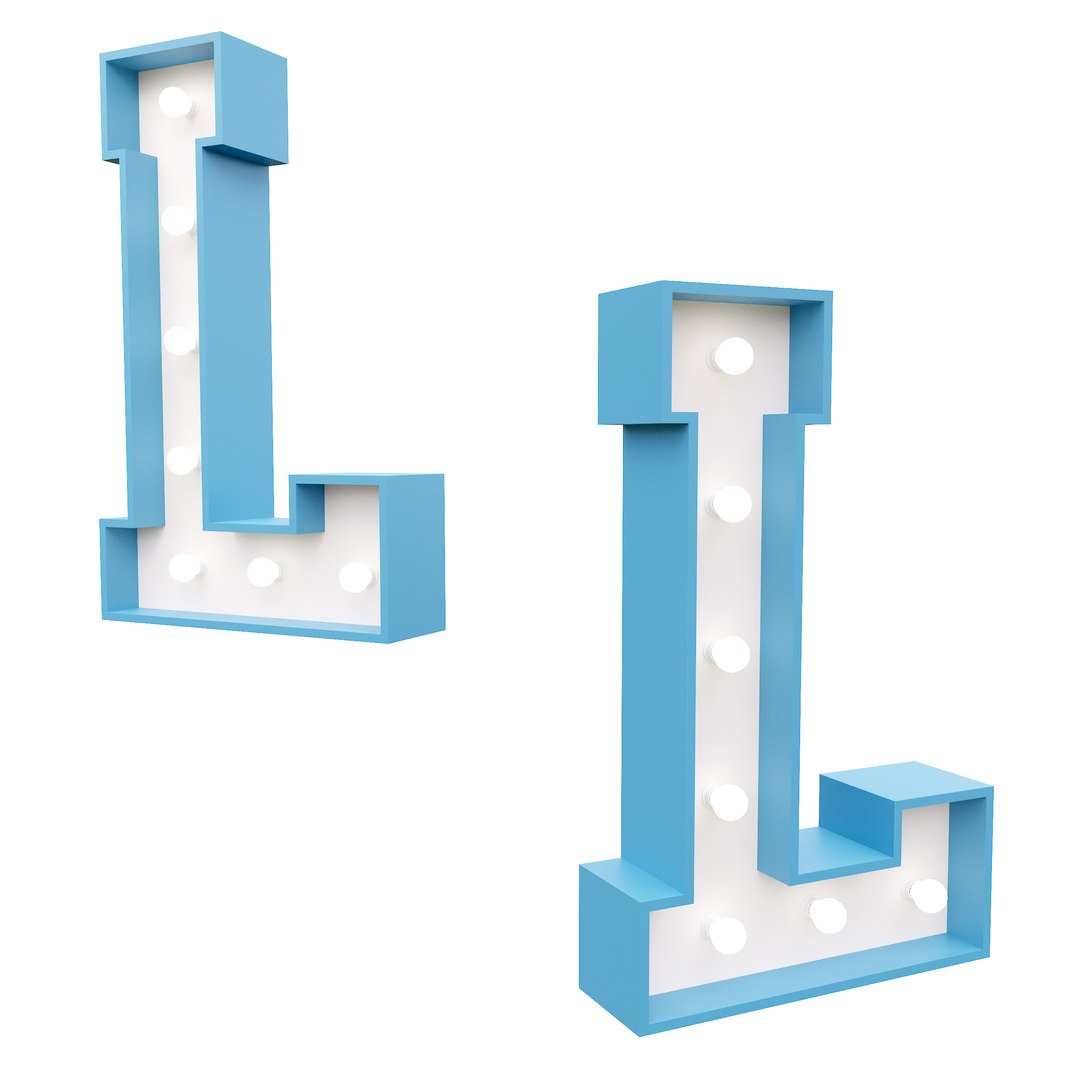 Marquee Letter L Glow Sign 3dmodel 3D Model - TurboSquid 1975479