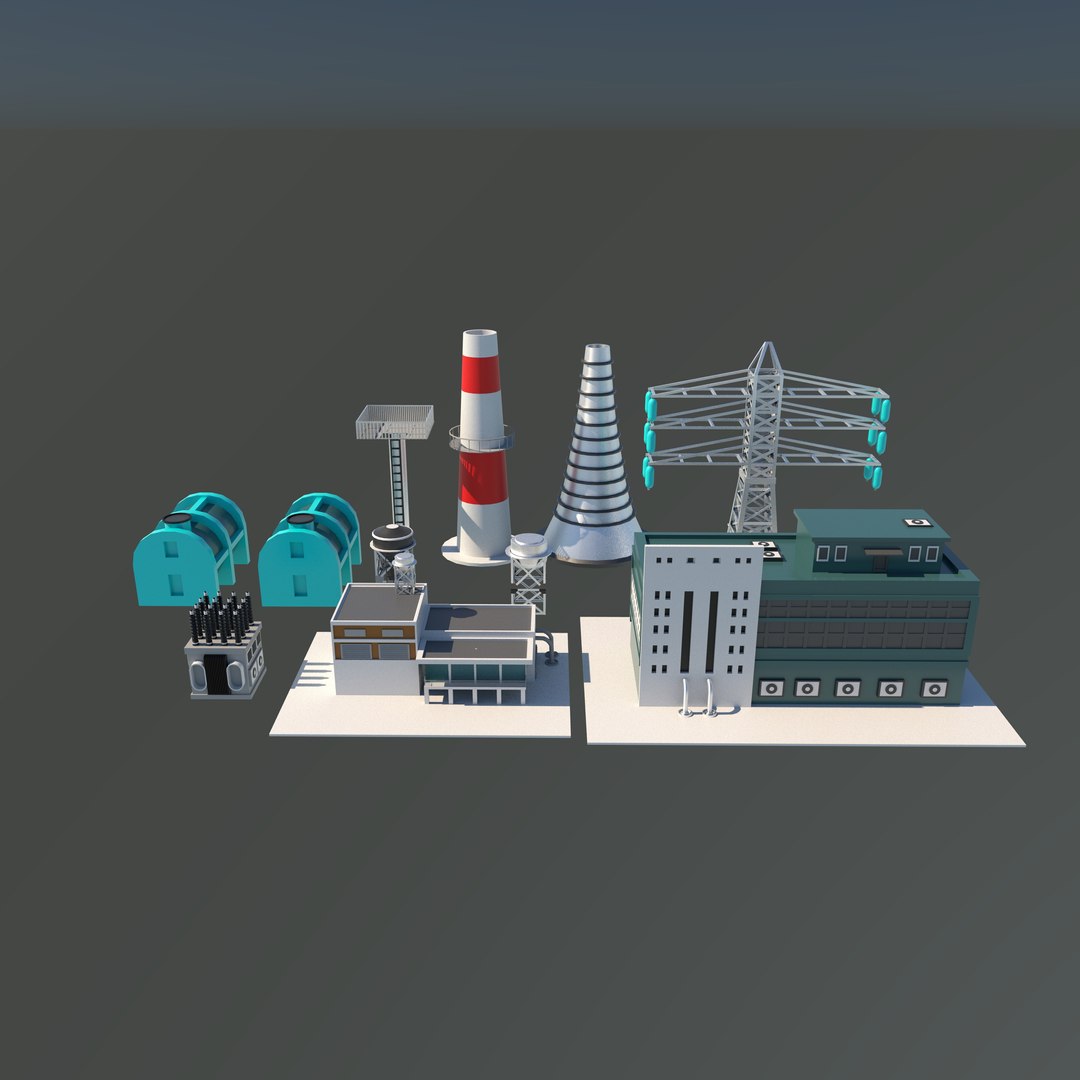 3D Industrial Buildings Low-poly 3D Model - TurboSquid 2341669