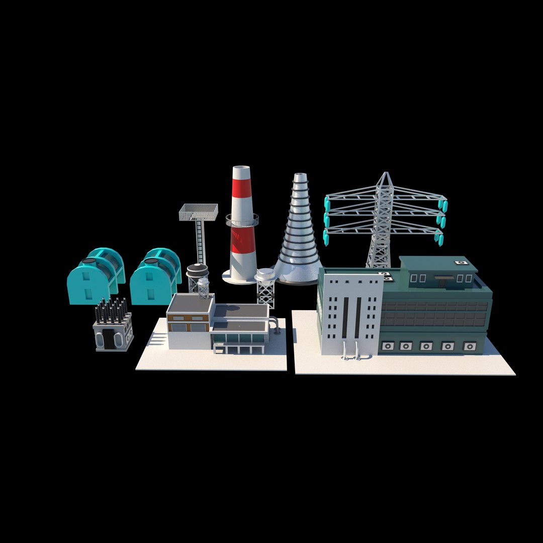 3D Industrial Buildings Low-poly 3D Model - TurboSquid 2341669