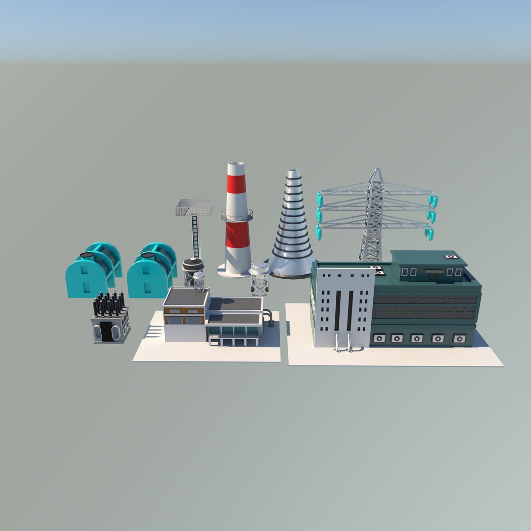 3D Industrial Buildings Low-poly 3D Model - TurboSquid 2341669