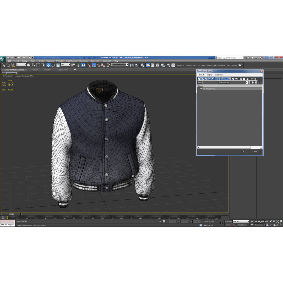 baseball jacket 3d max