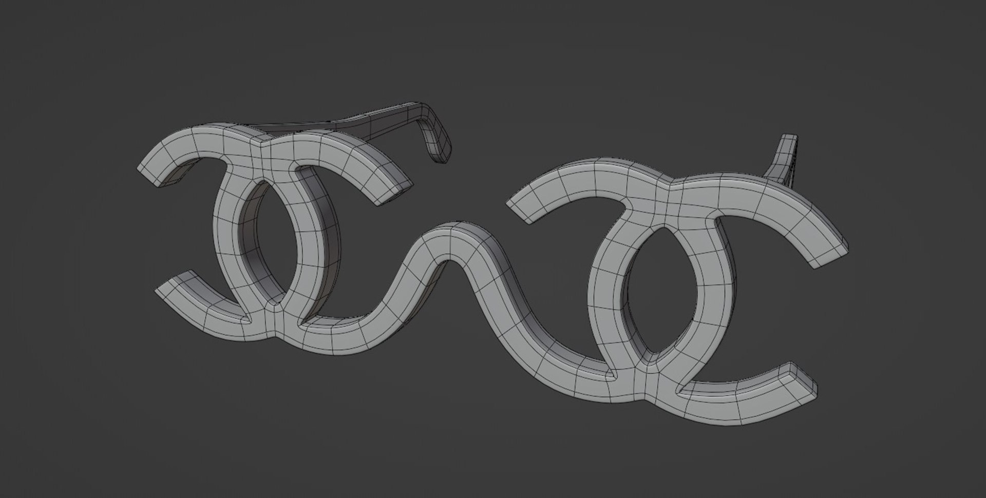 3D CC Logo Futuristic Sunglasses - TurboSquid 2113687