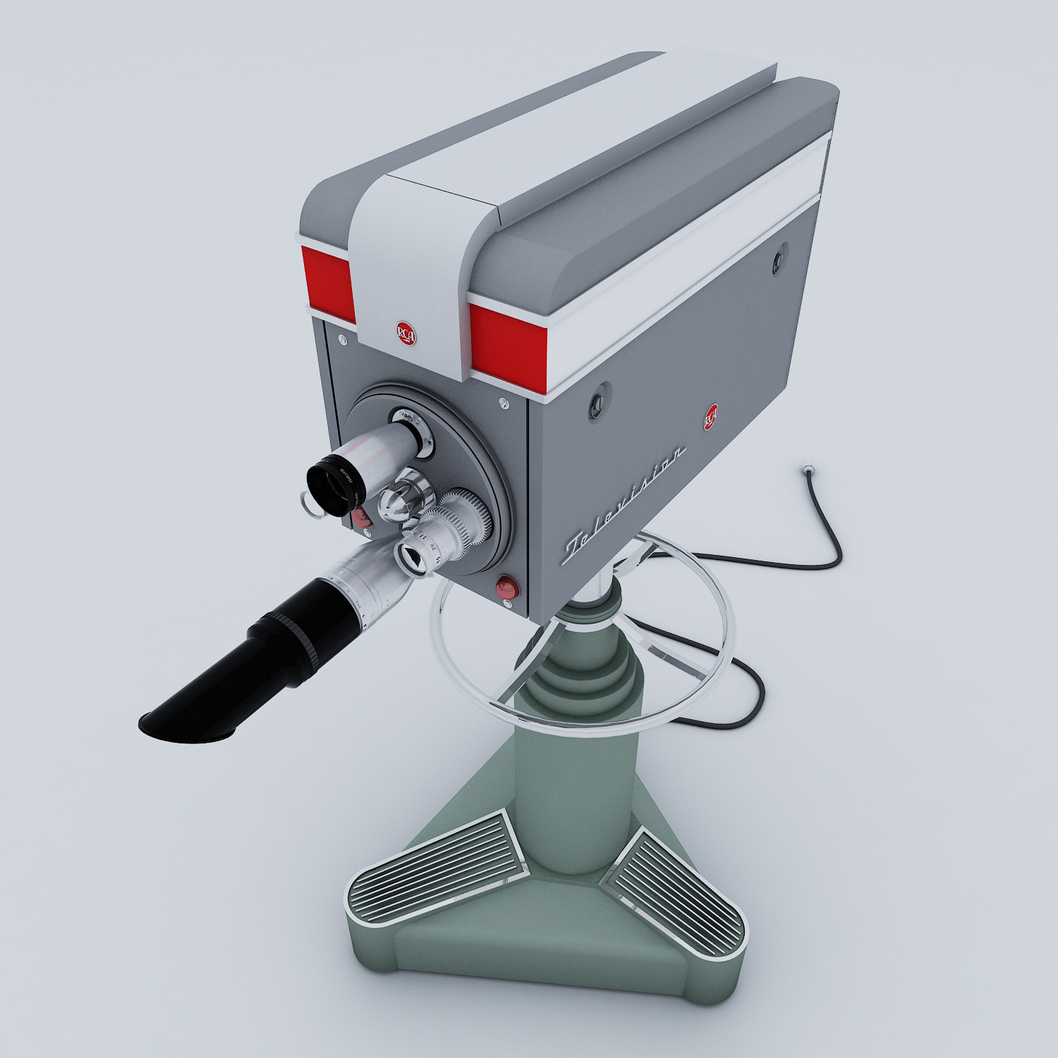 3d retro television camera rca model