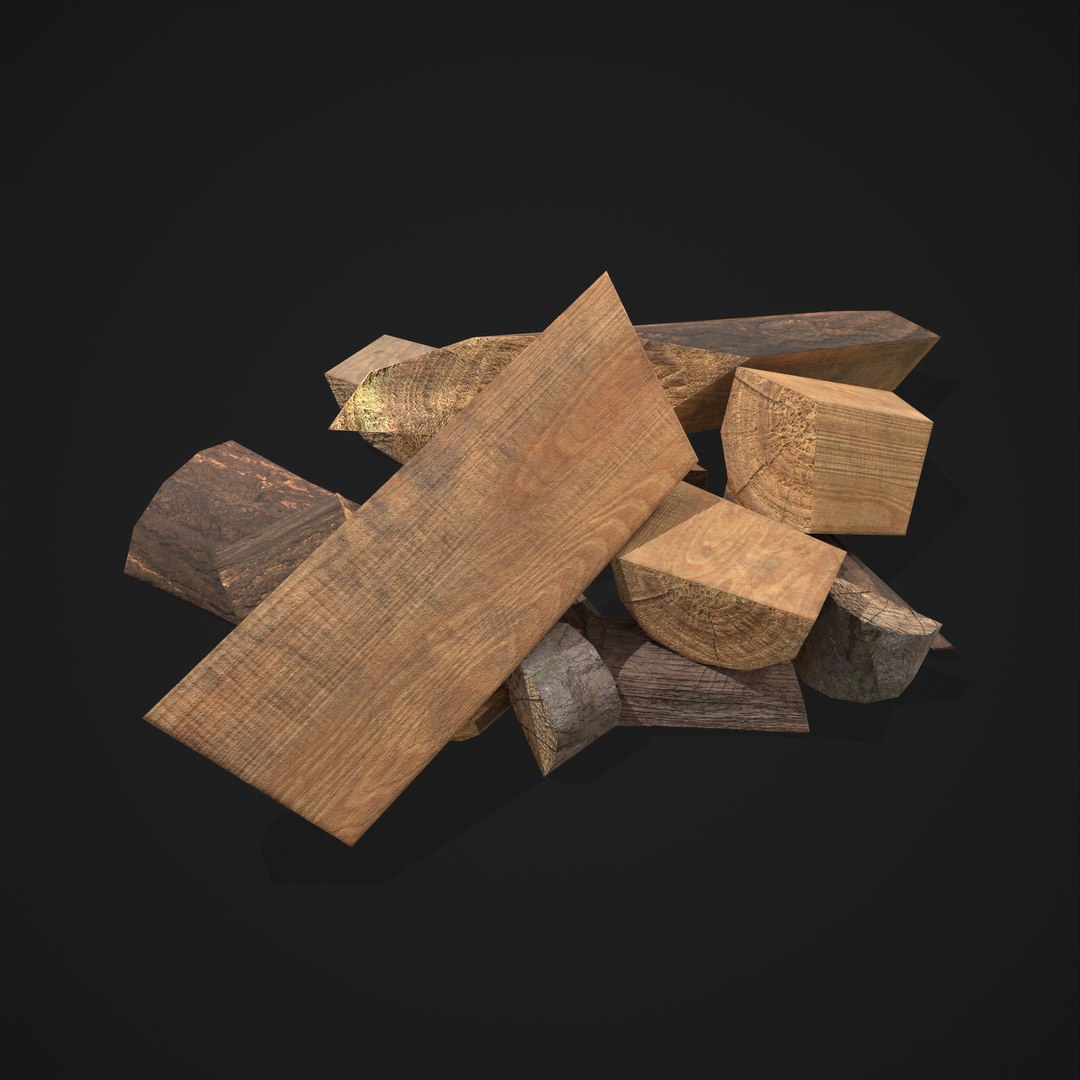 Wood Chunks Pile model - TurboSquid 1824577