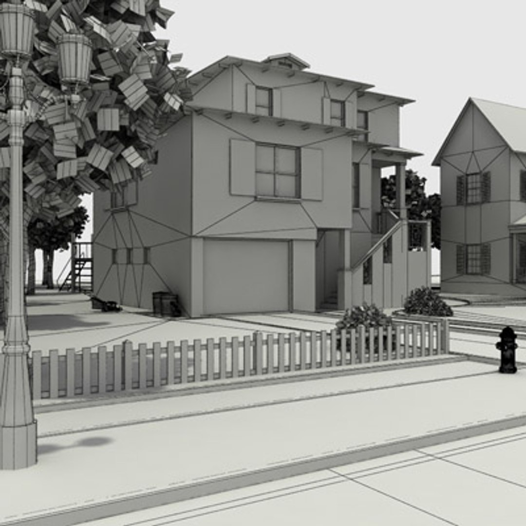 Town Street Trees 3d 3ds