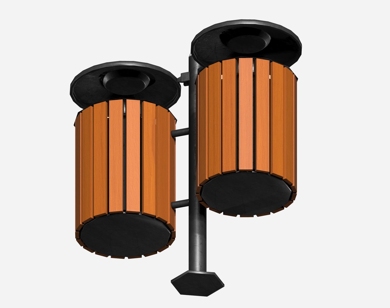 3D Double wooden circular cage trash can with tap cover - TurboSquid ...