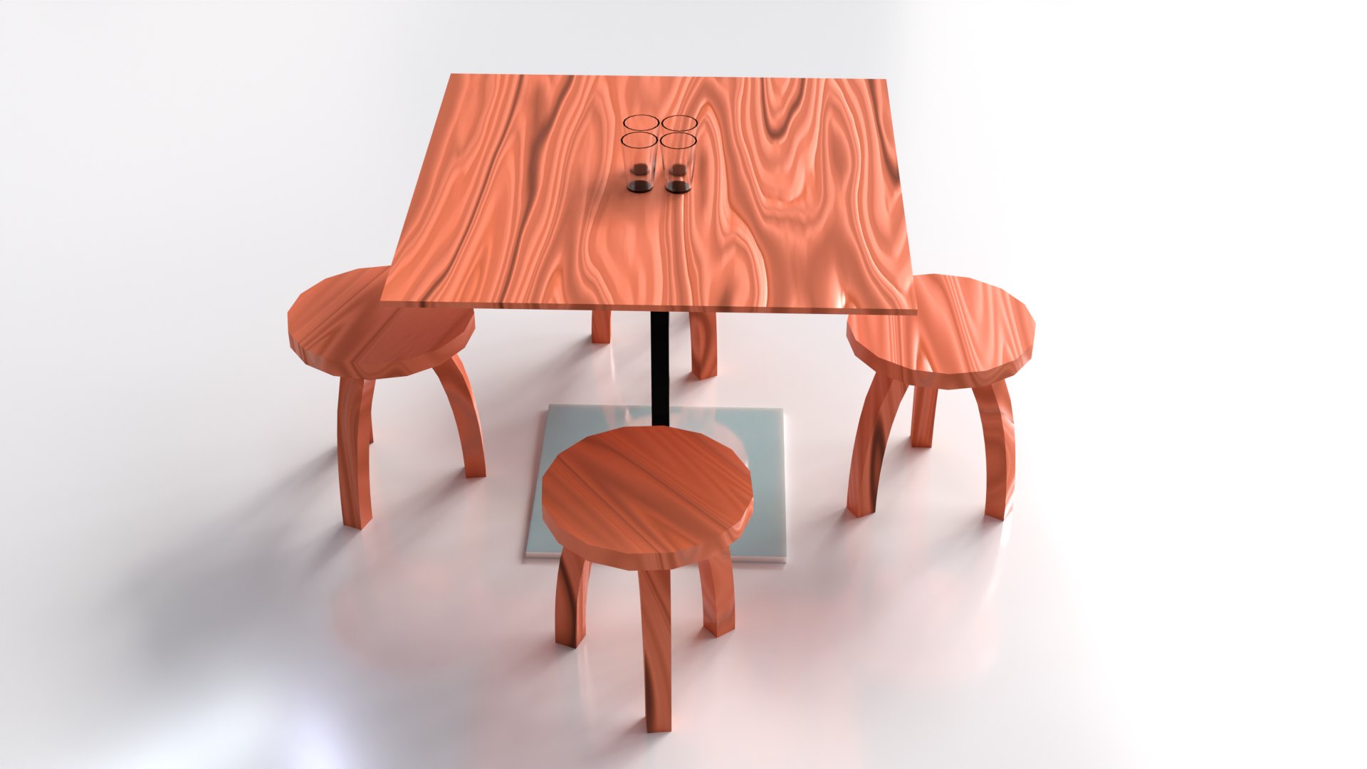 Table And Stool 3D Model 3D Model - TurboSquid 1981241