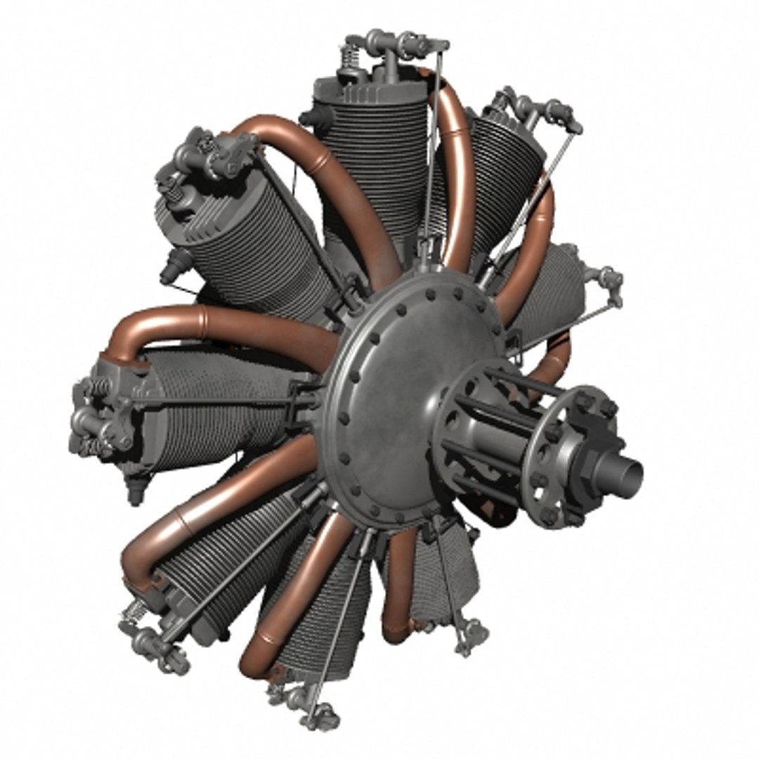 3d Le Rhone Engine Rotary Model