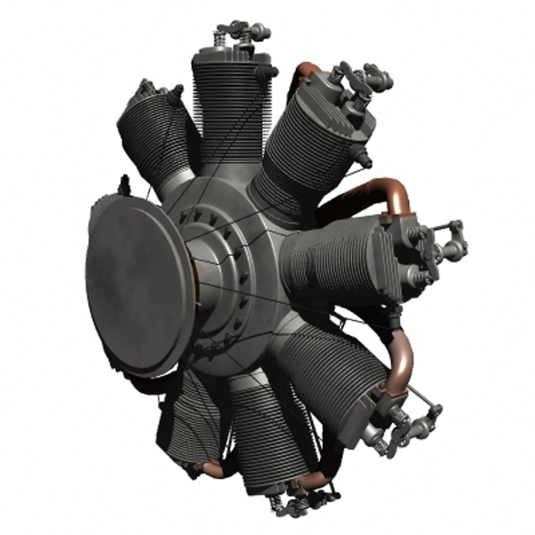 3d Le Rhone Engine Rotary Model