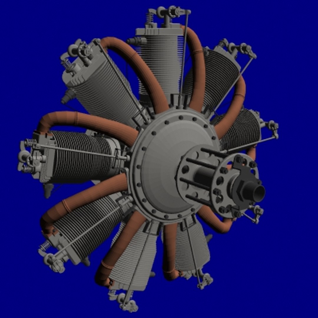 3d Le Rhone Engine Rotary Model