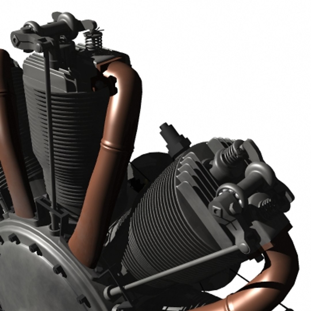 3d Le Rhone Engine Rotary Model