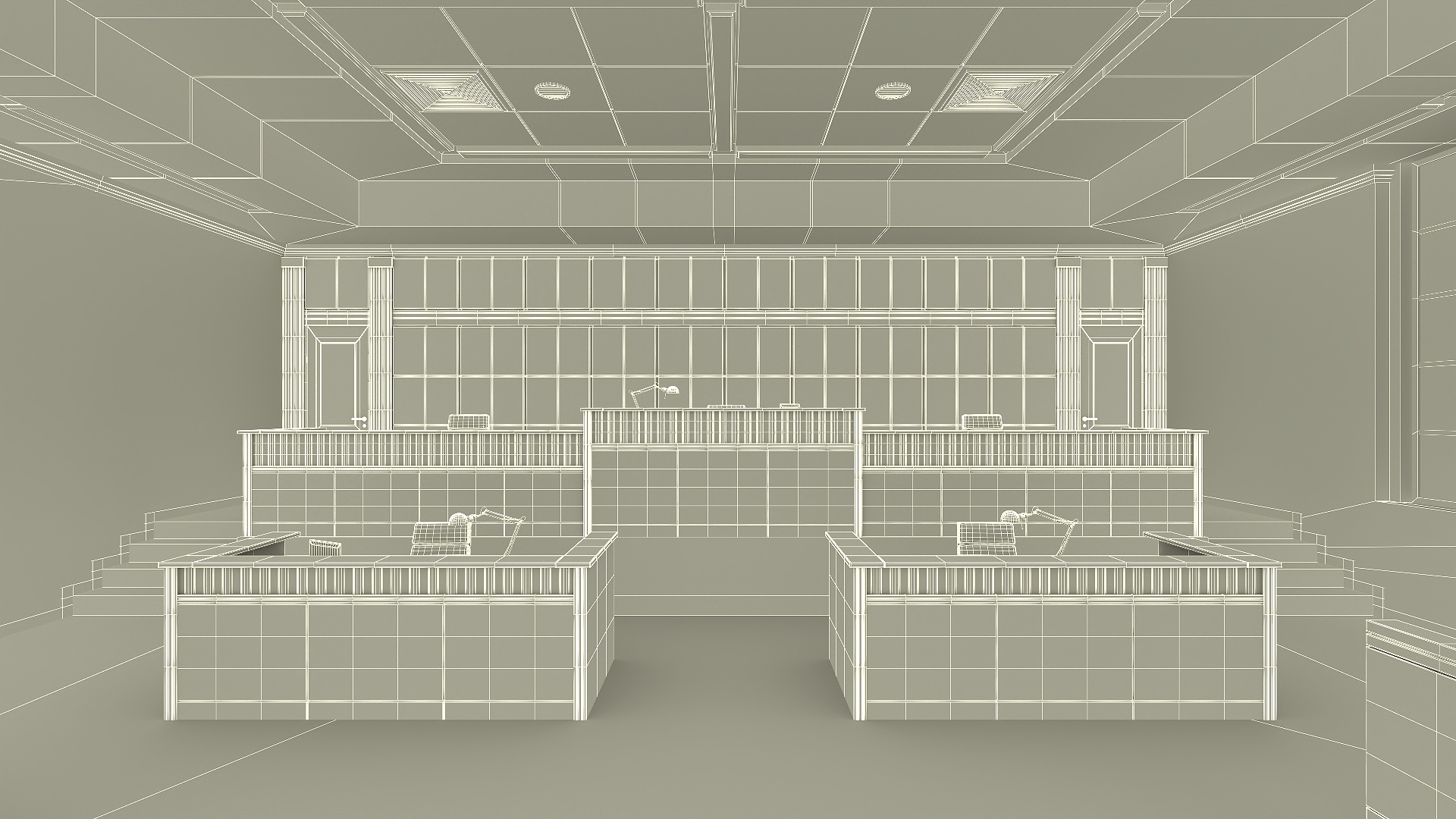 Filled Courtroom Interior 3D Model - TurboSquid 2383055