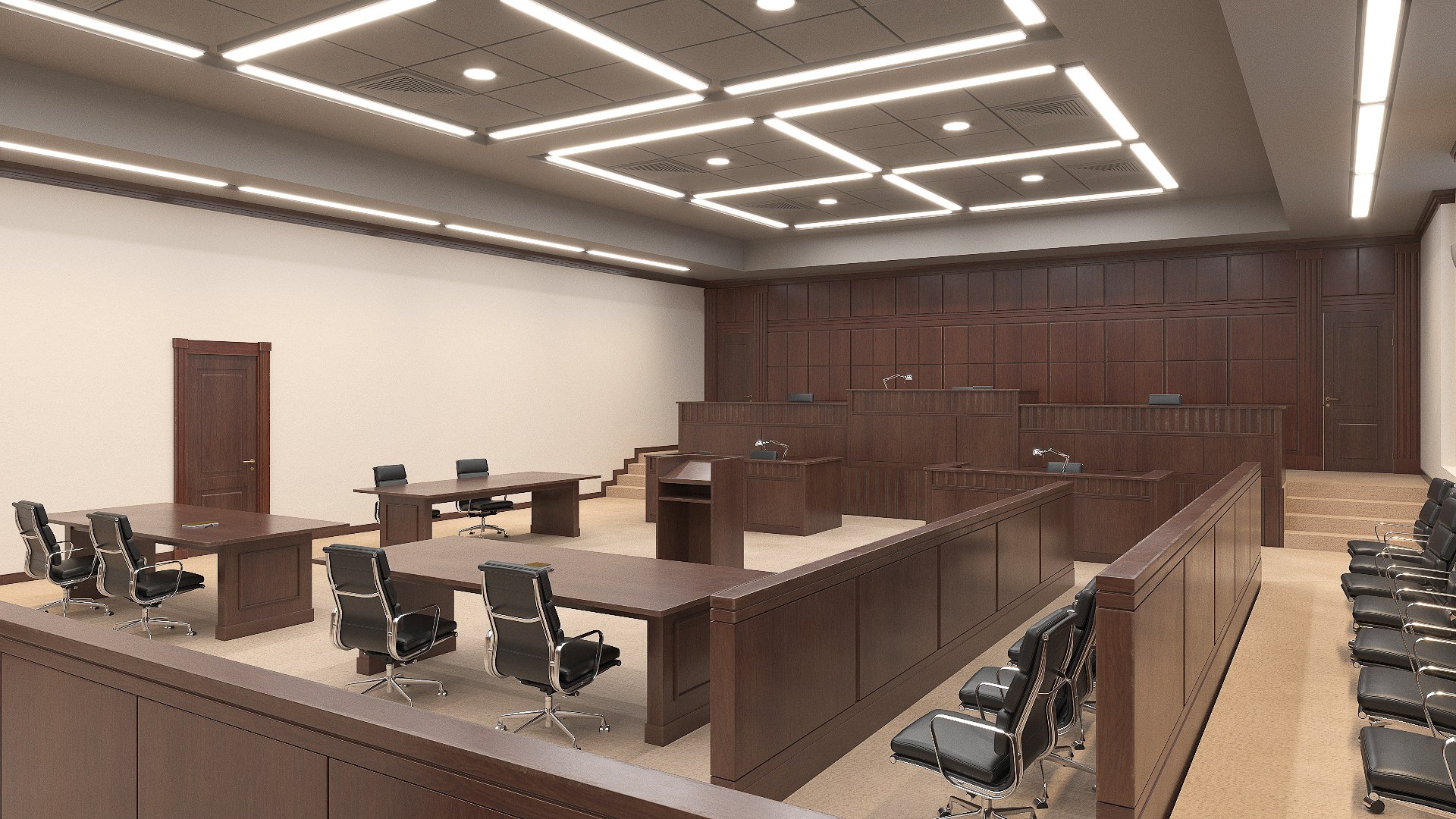Filled Courtroom Interior 3D Model - TurboSquid 2383055