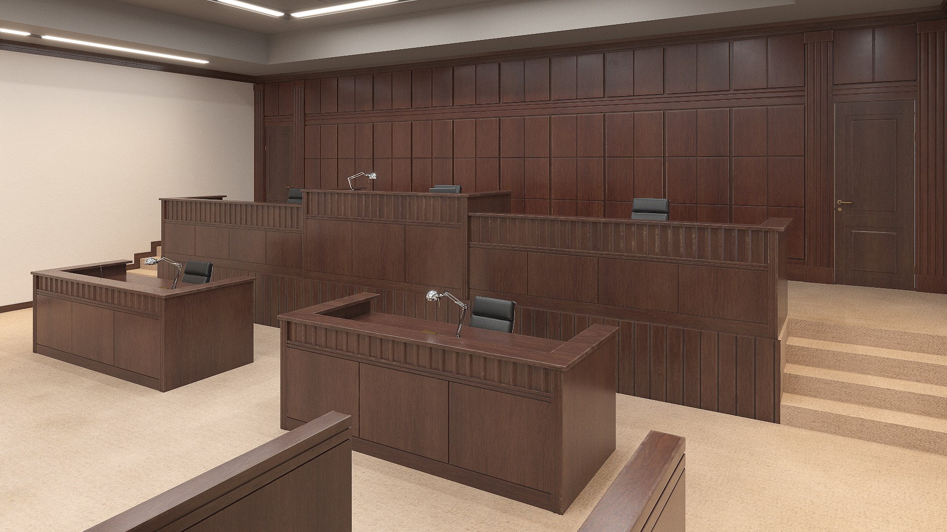 Filled Courtroom Interior 3D Model - TurboSquid 2383055
