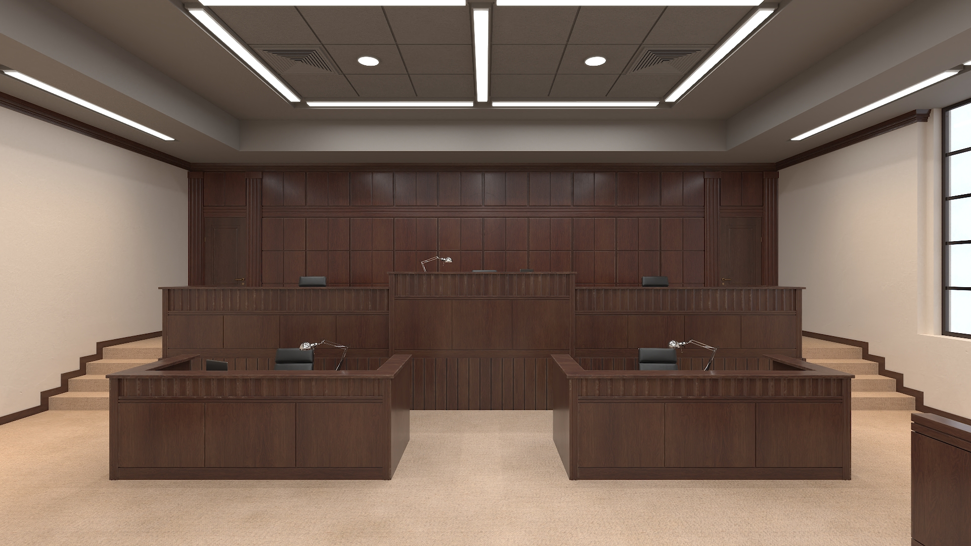 Filled Courtroom Interior 3D Model - TurboSquid 2383055
