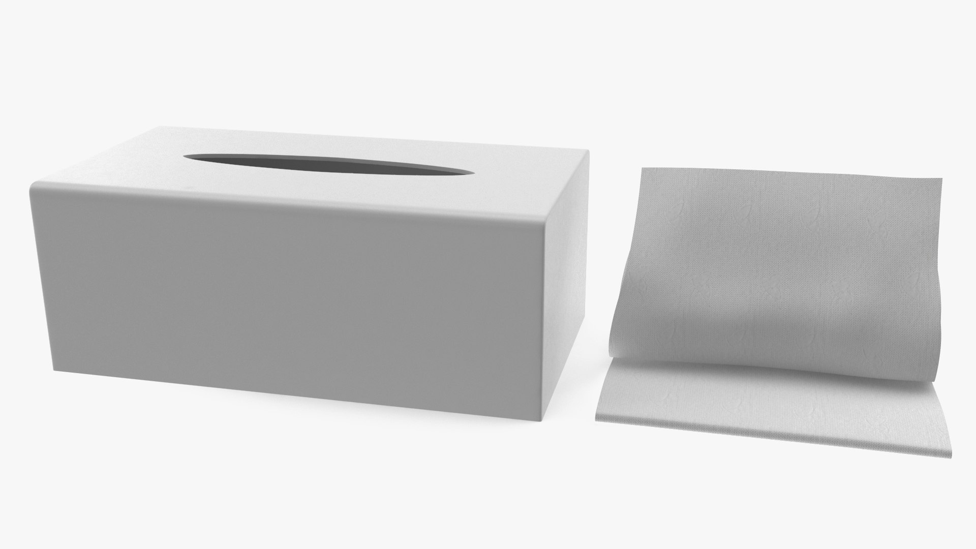 3D Model Tissue Box White - TurboSquid 2149414
