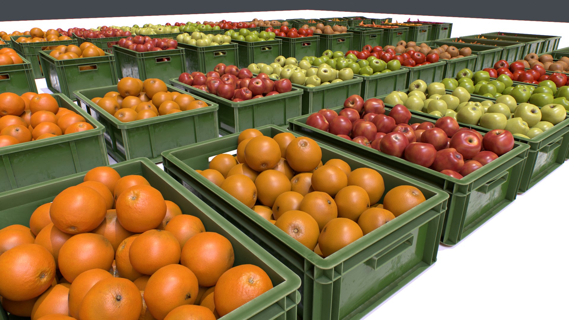 3D Fruits And Vegetables Crates - TurboSquid 1893752