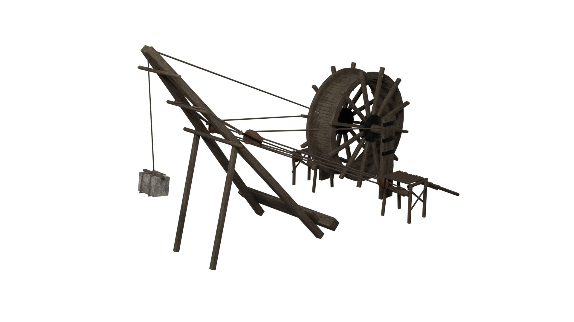 3D Model Roman Construction Crane - TurboSquid 2247702