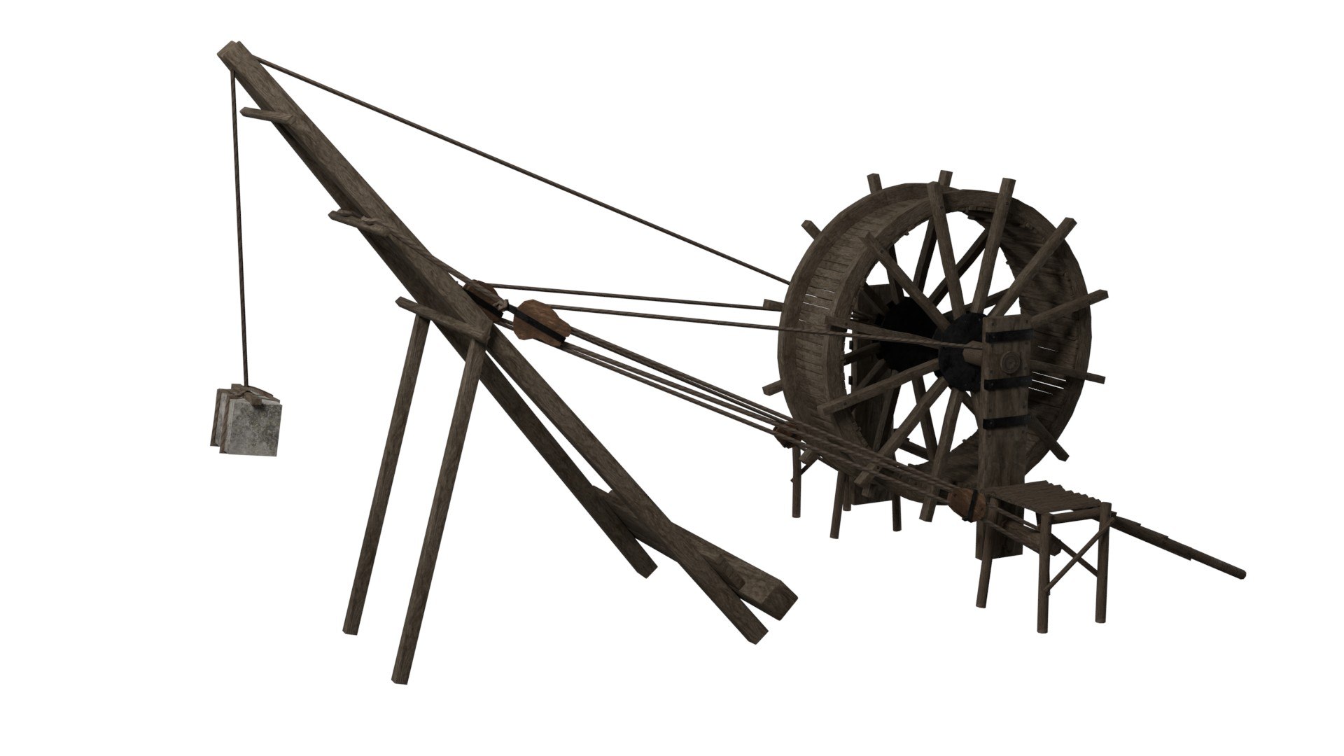 3D Model Roman Construction Crane - TurboSquid 2247702