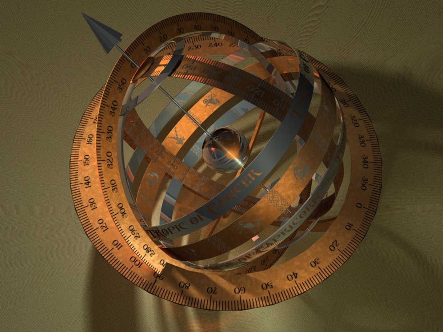 3d Armillary Sphere Model