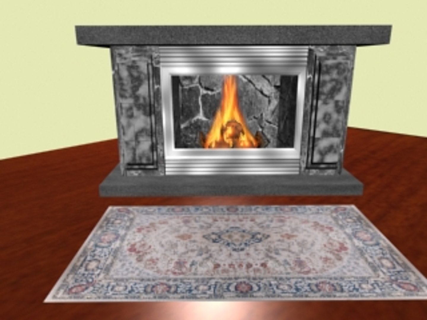3d fireplace animation model