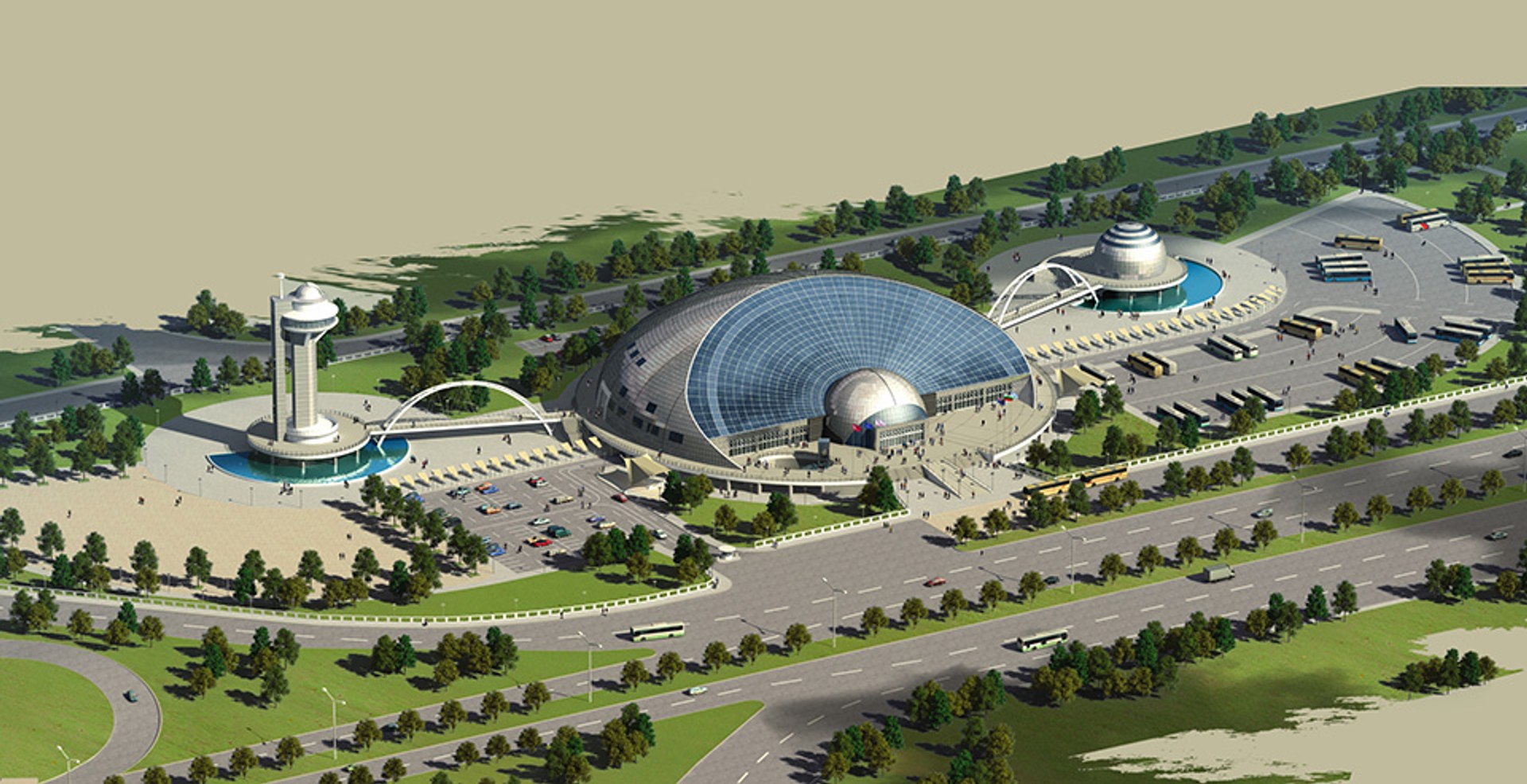 Konya science center building 3D model - TurboSquid 1292355