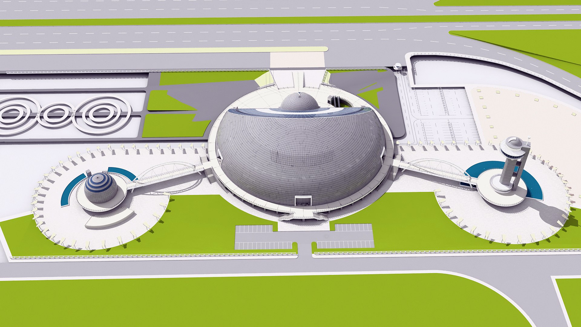 Konya science center building 3D model - TurboSquid 1292355