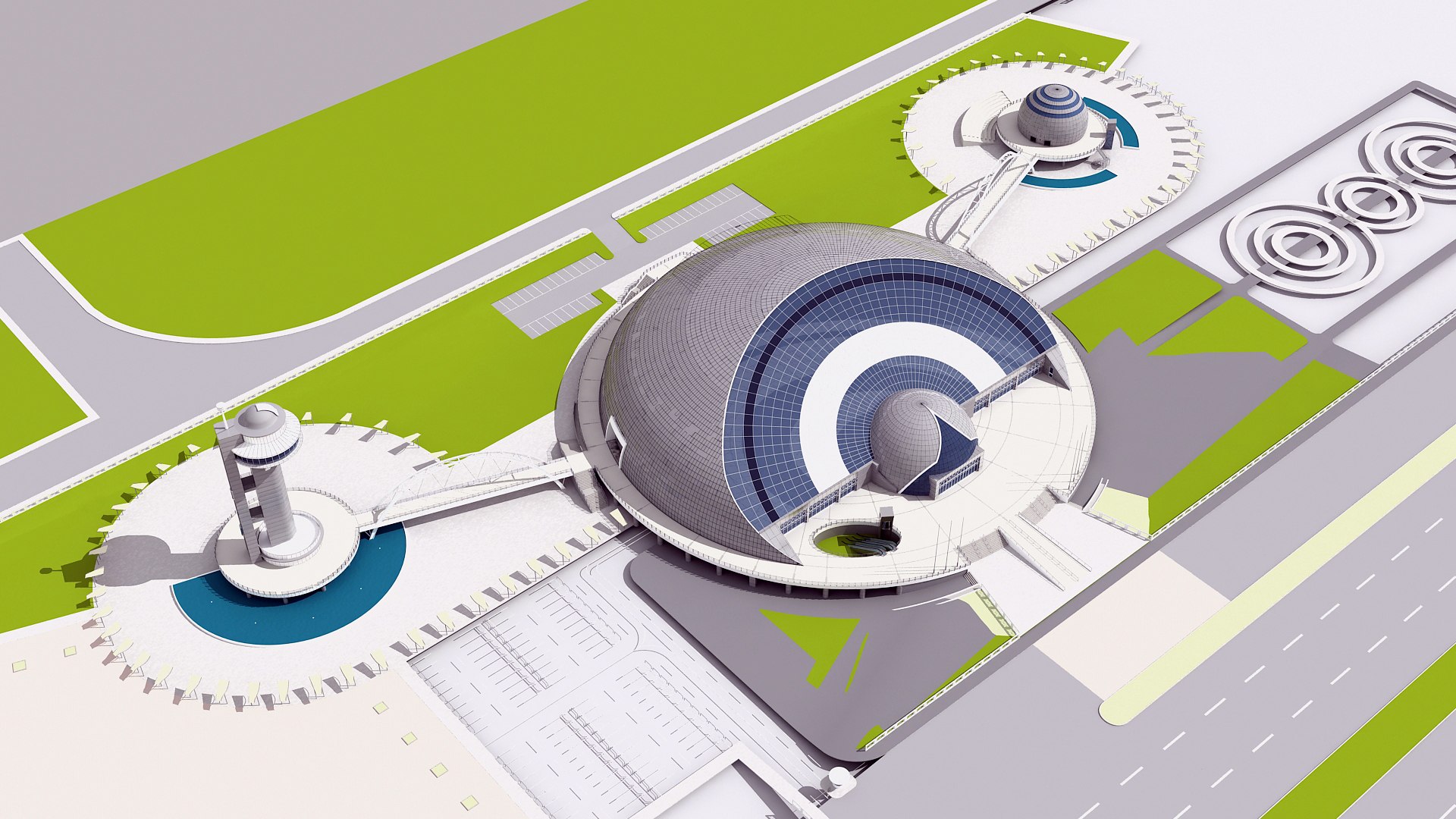 Konya science center building 3D model - TurboSquid 1292355