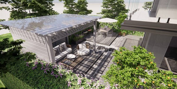 Patio Backyard and Garden-A4 3D model - TurboSquid 2038766