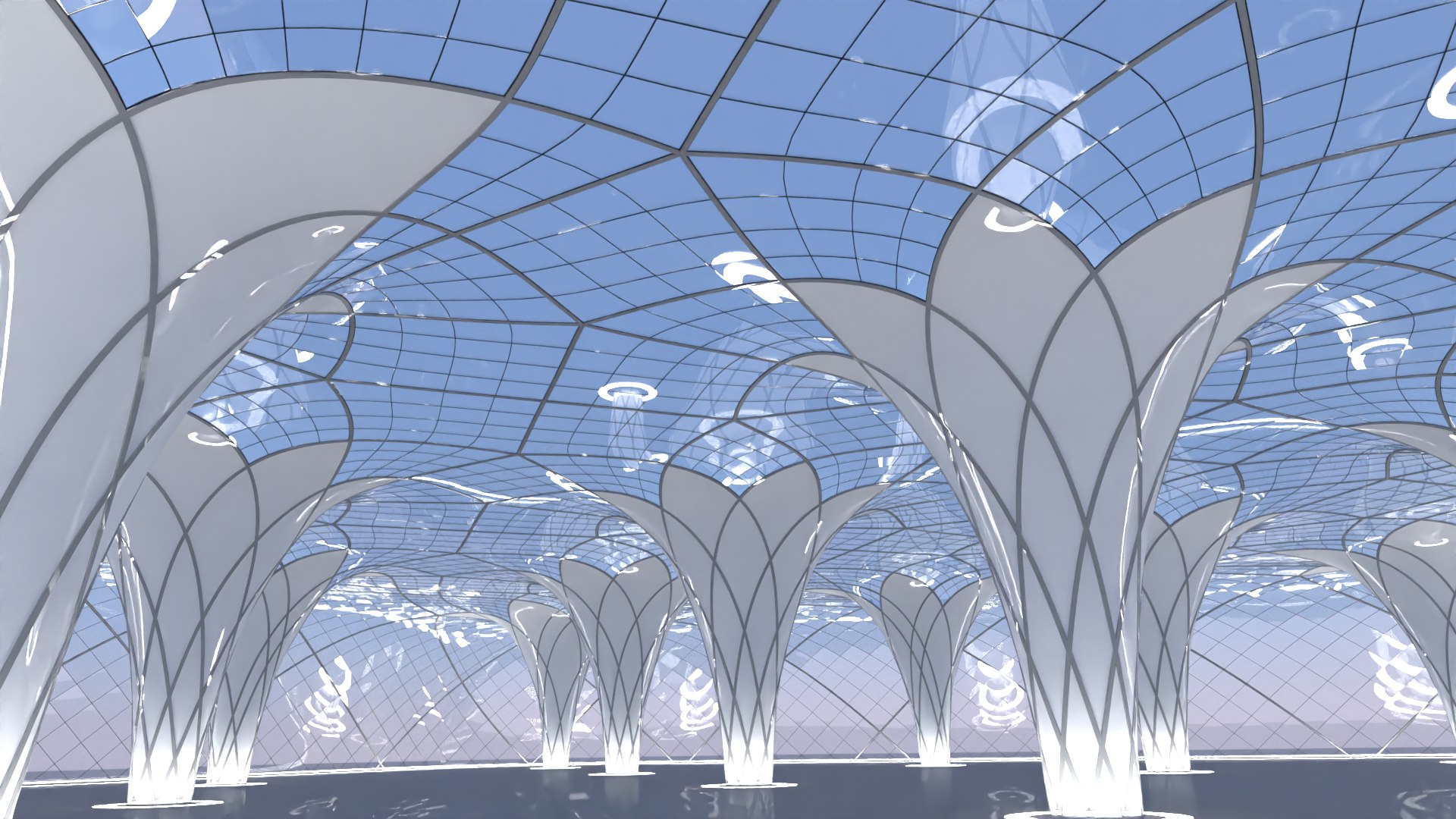 3D Model Future Glass Building - TurboSquid 2055199