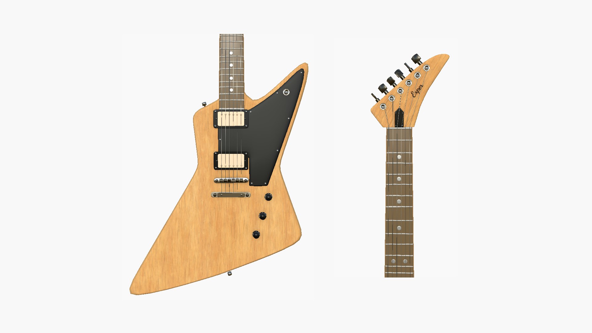 Electric Guitar F09 Light Wood - Music Instrument Design 3D ...