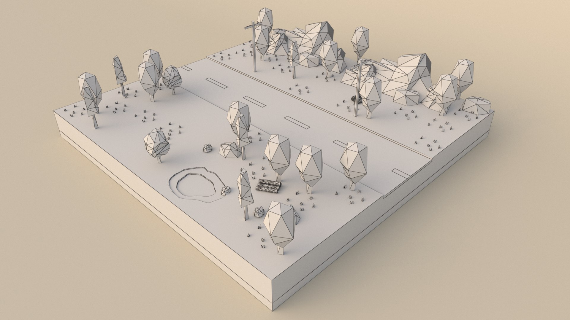 3D Cartoon Terrain Forest Model - TurboSquid 1656891