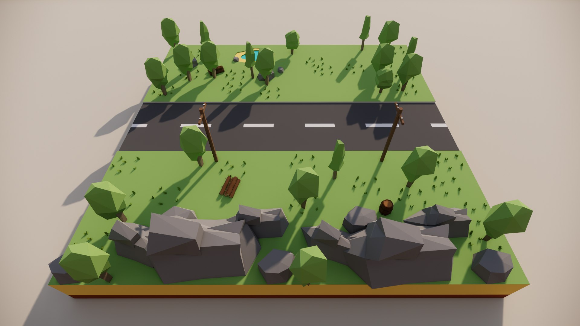 3D Cartoon Terrain Forest Model - TurboSquid 1656891
